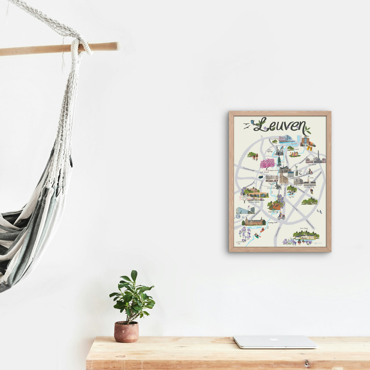 Poster - Leuven Map (Beige, English) – Catchy Sights